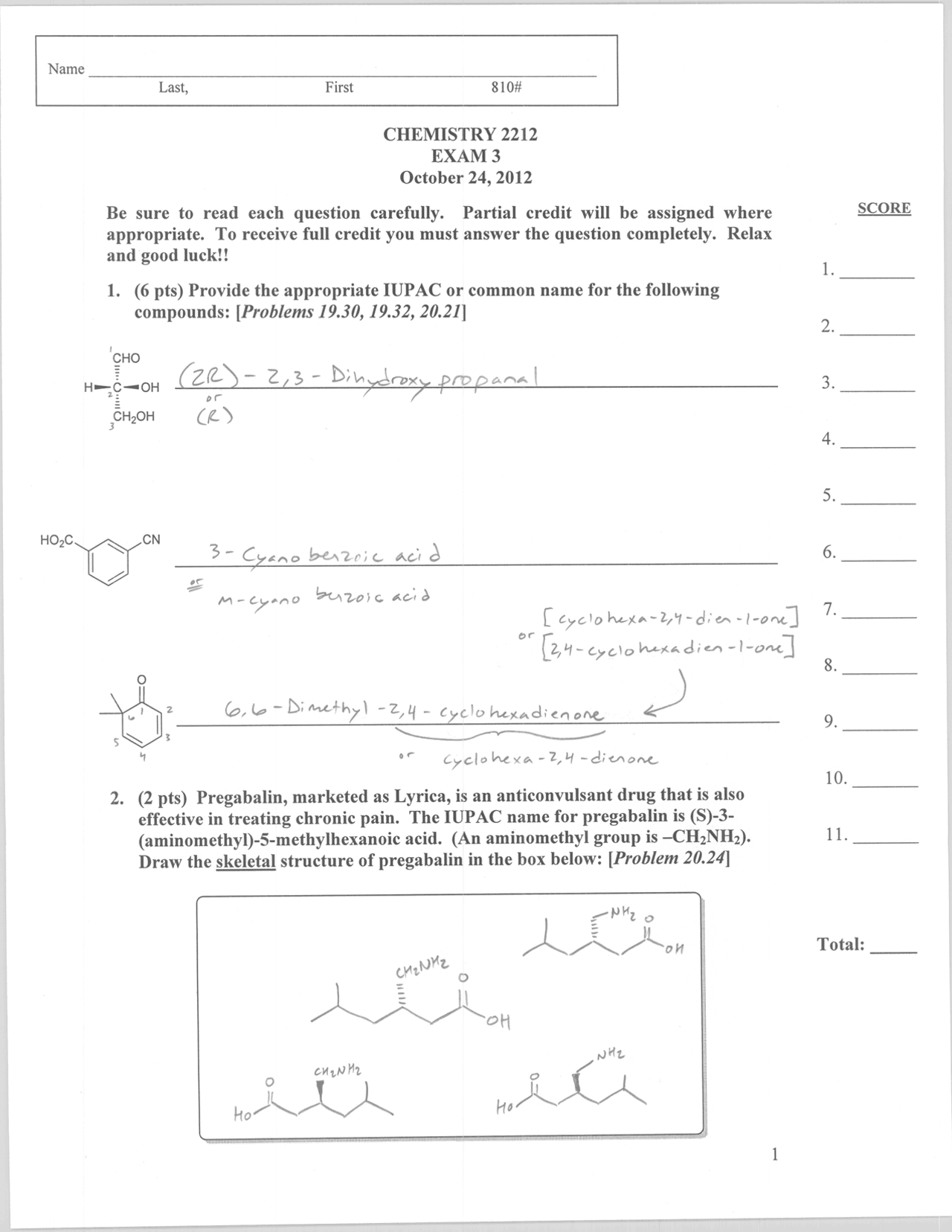 11 Questions With Solution Of Modern Organic Chemistry Ii Exam 3