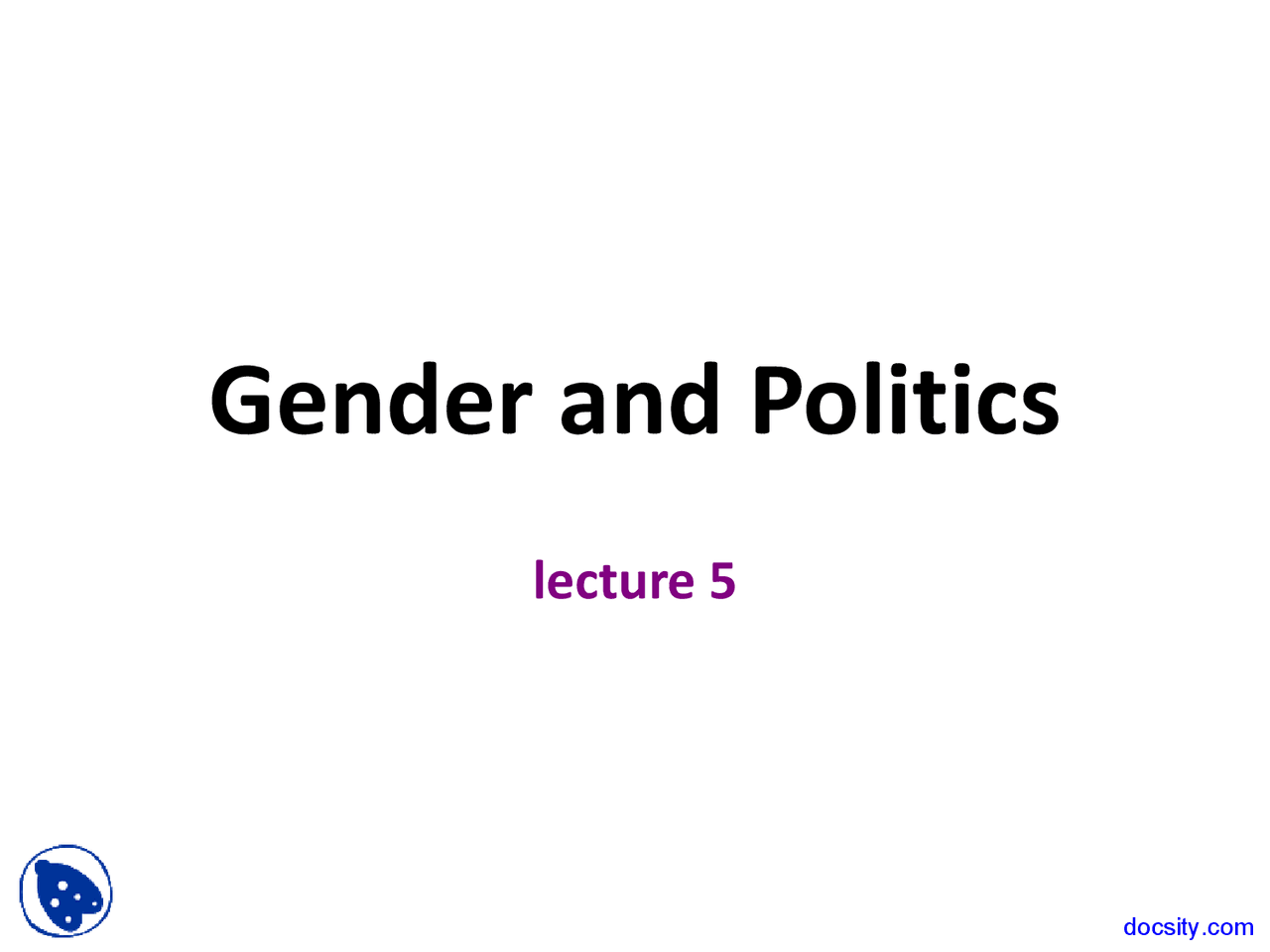 Politics And Gender Femininity And Masculinity Lecture Slides Docsity