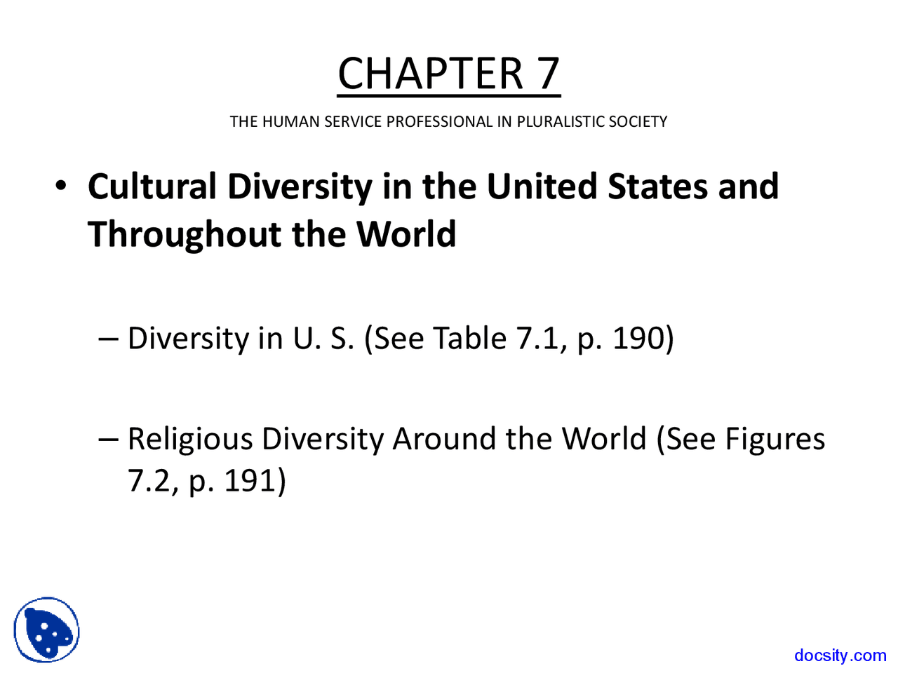 Cultural Diversity - Theory and Policy - Lecture Slides - Docsity