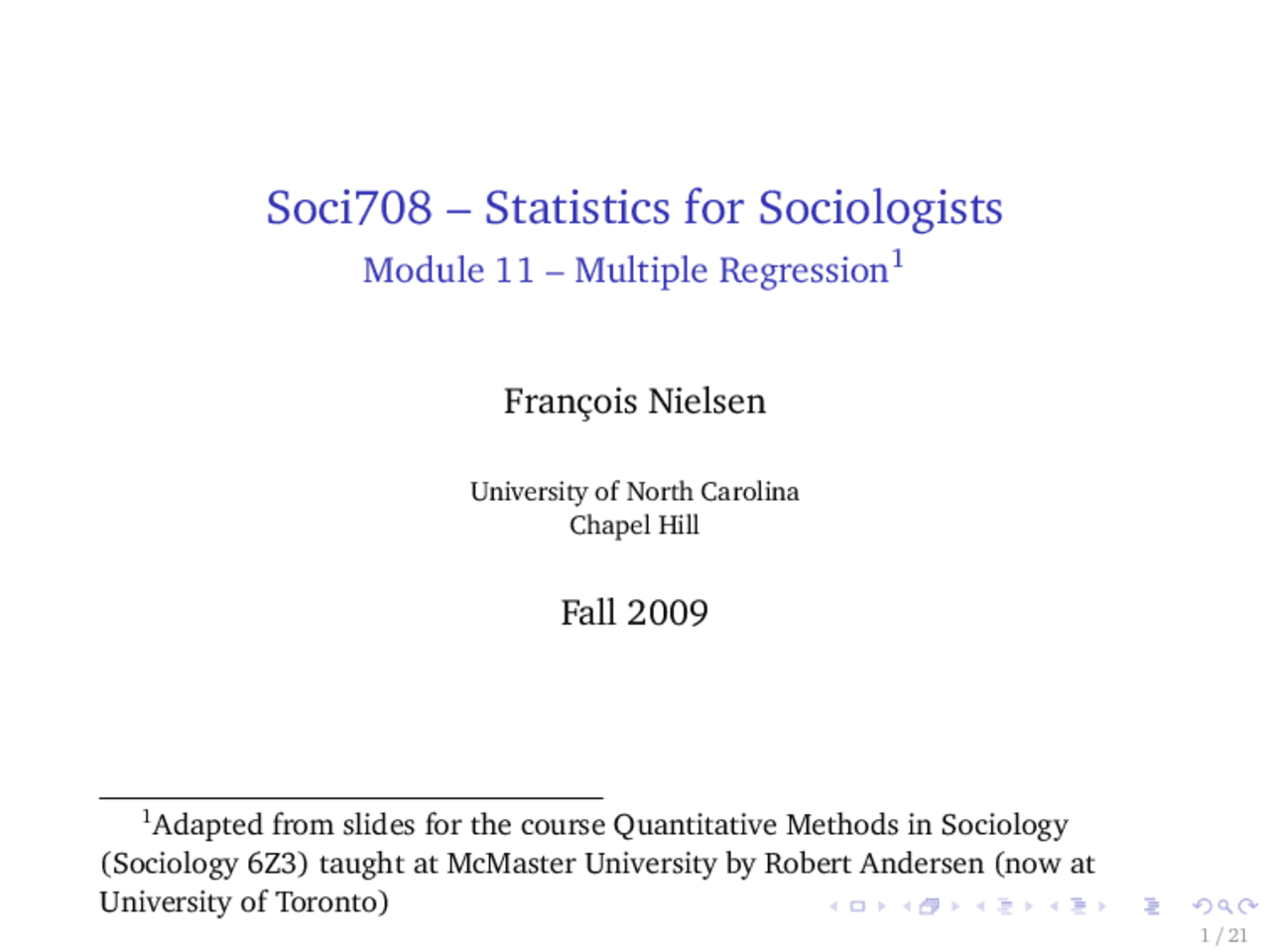 Multiple Regression Sociologist Statistics Lecture Slides Docsity