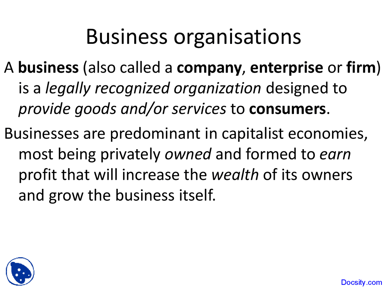 Business Organisations Business Law Lecture Slides Docsity