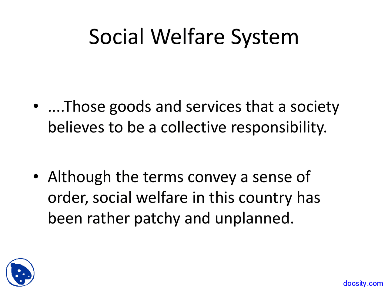 Social Welfare System Theory And Policy Lecture Slides Docsity