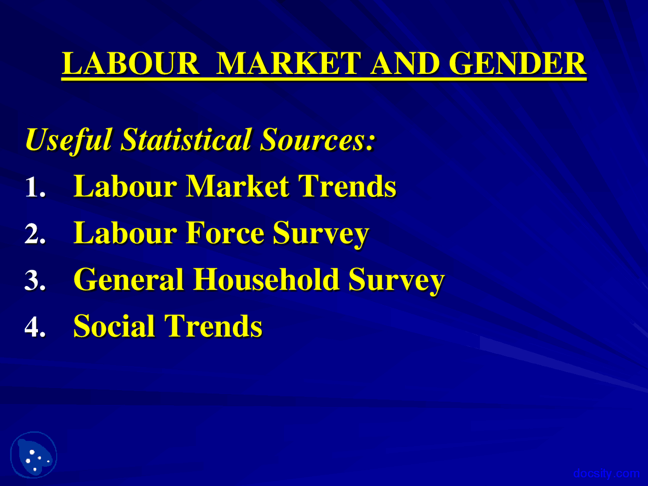 Labour Market And Gender Work And Industry Lecture Slides Docsity