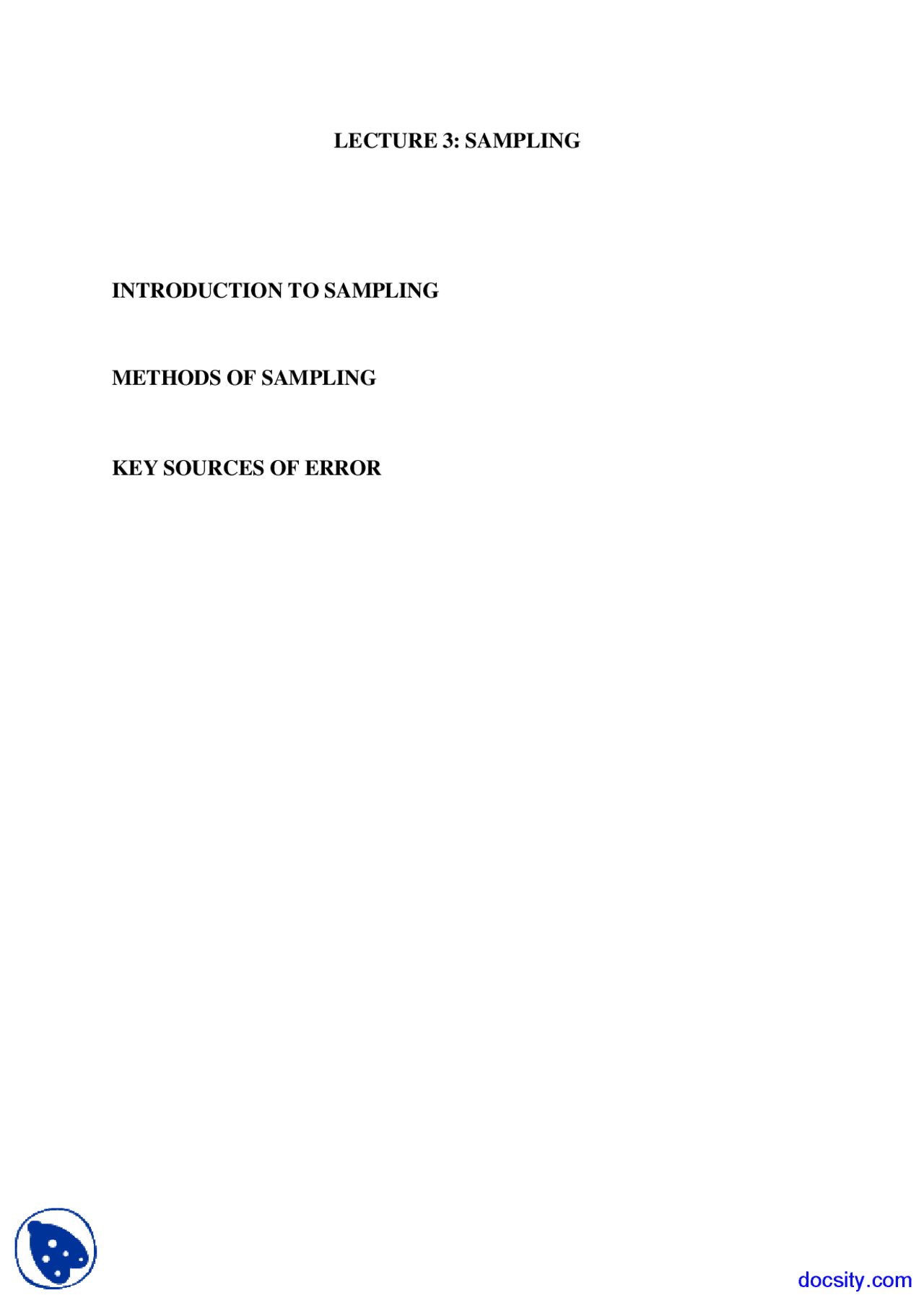 Sampling Techniques and Errors: A Comprehensive Guide | Study notes ...