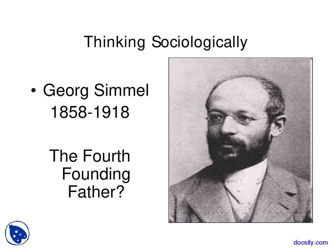 Georg Simmel Thinking Sociology Lecture Slides Docsity