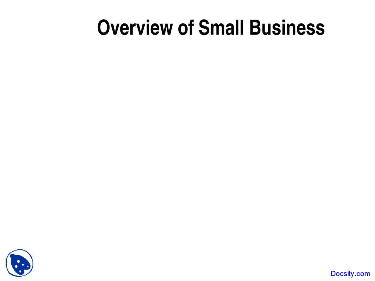 Overview Of Small Business Business Law Lecture Slides Docsity