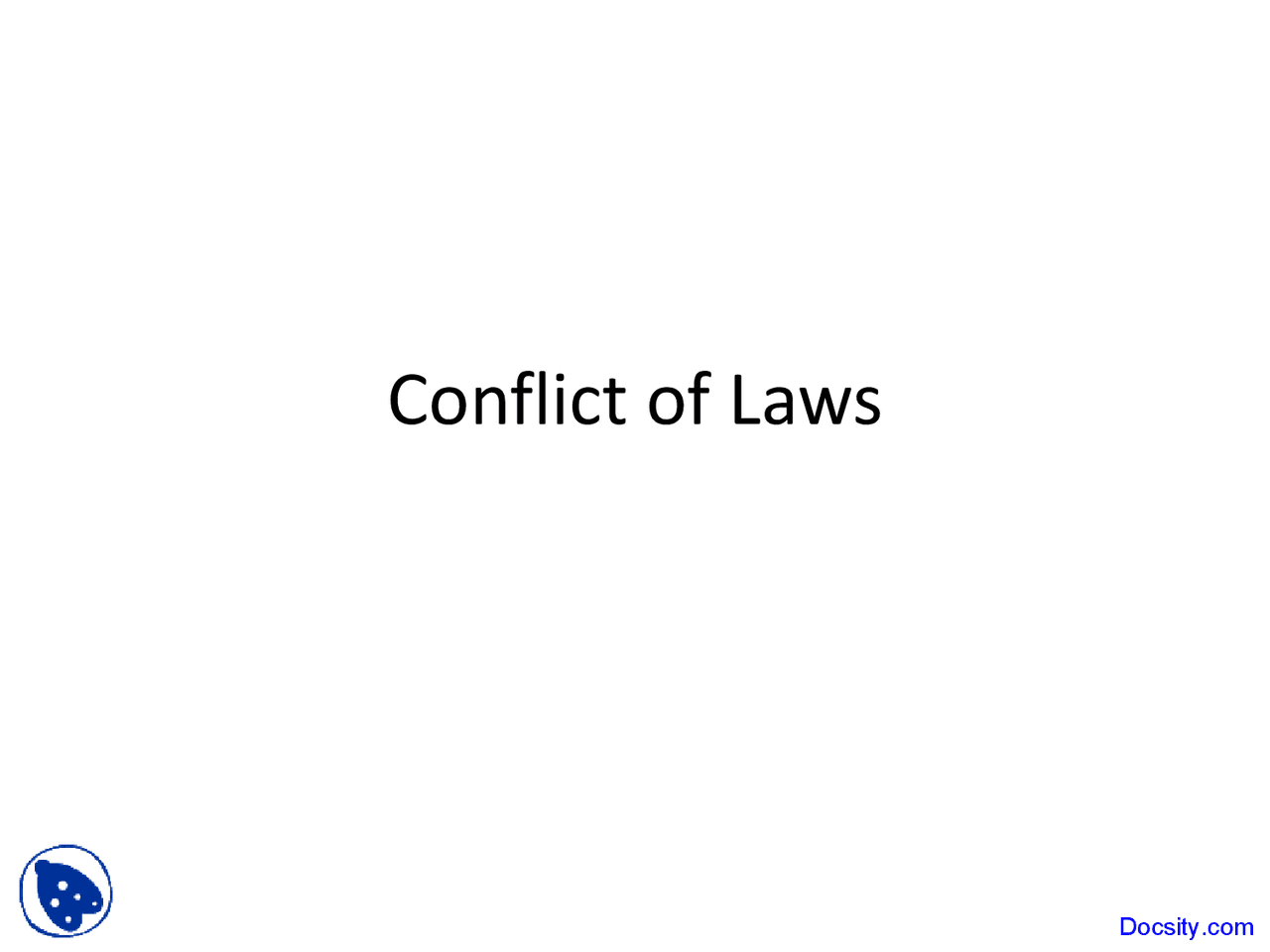 Conflict Of Laws Law Lecture Slides Slides Law Docsity