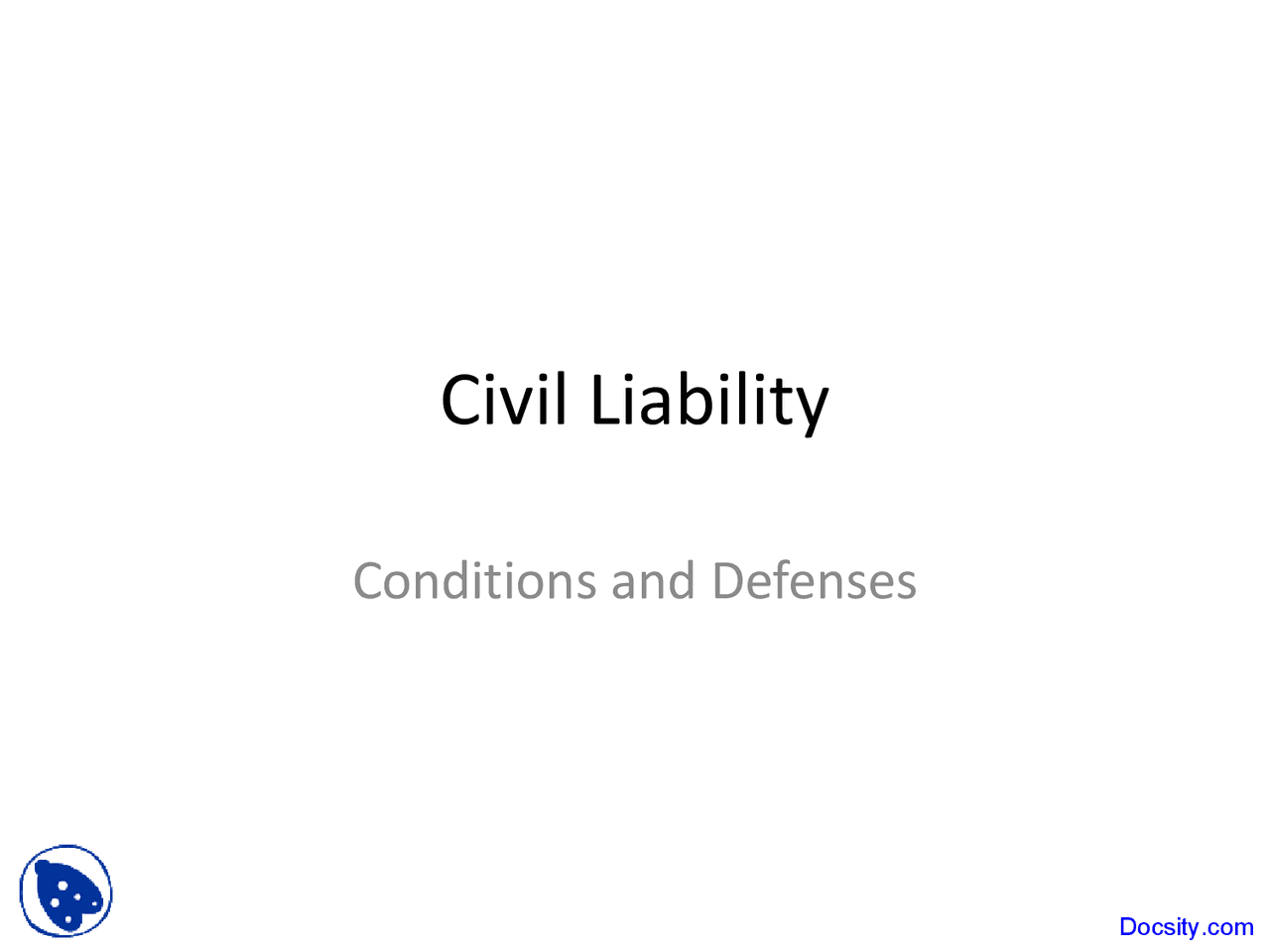 Civil Liability Civil Law Lecture Slides Docsity