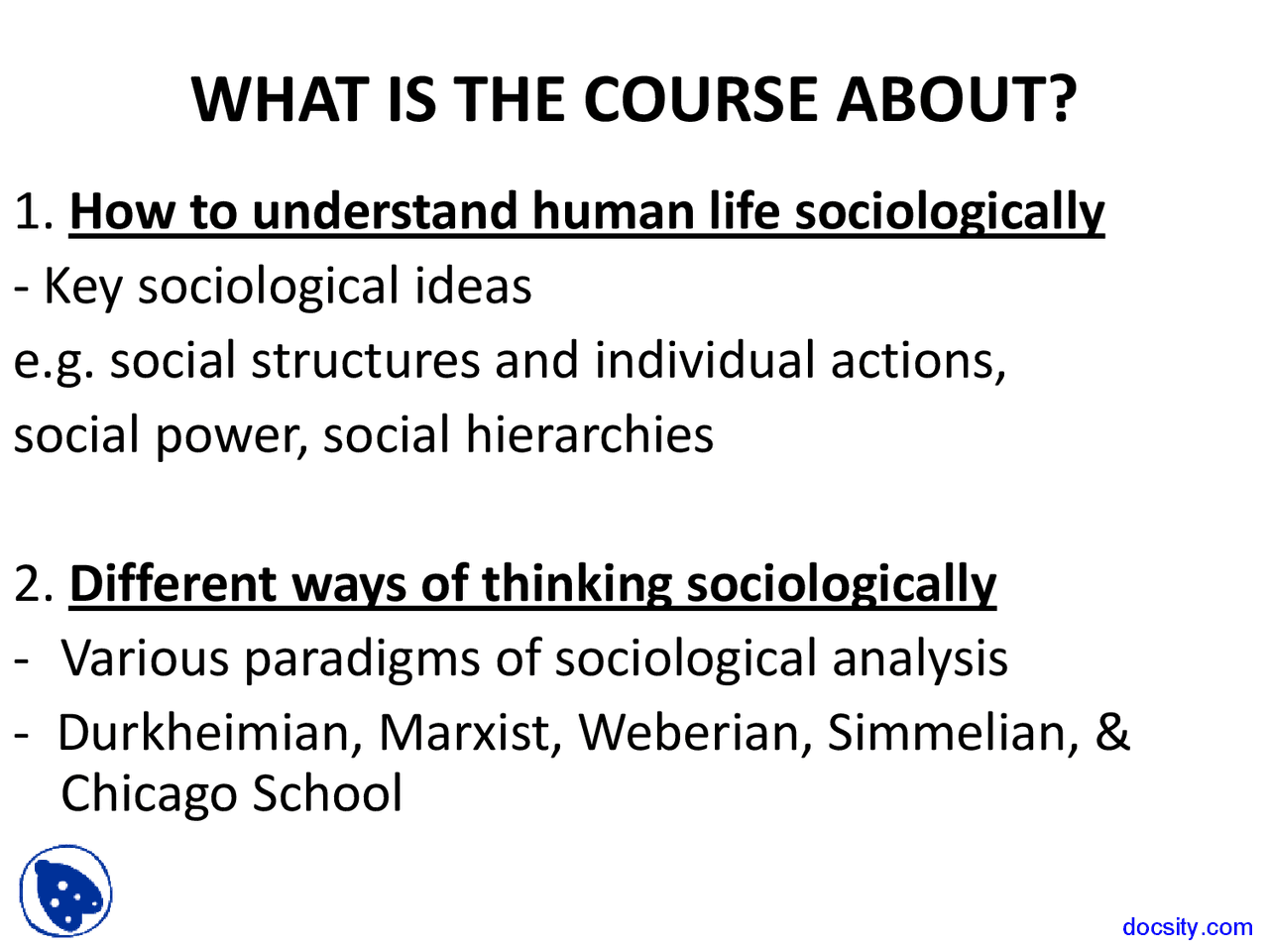 Understand Human Life Sociologically - Thinking Sociology - Lecture ...