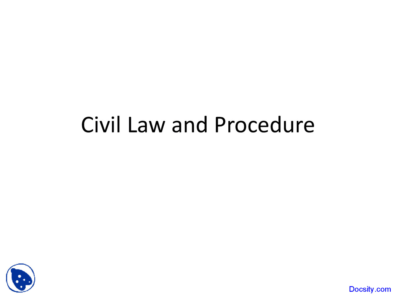 Civil Law And Procedure Civil Law Lecture Slides Docsity