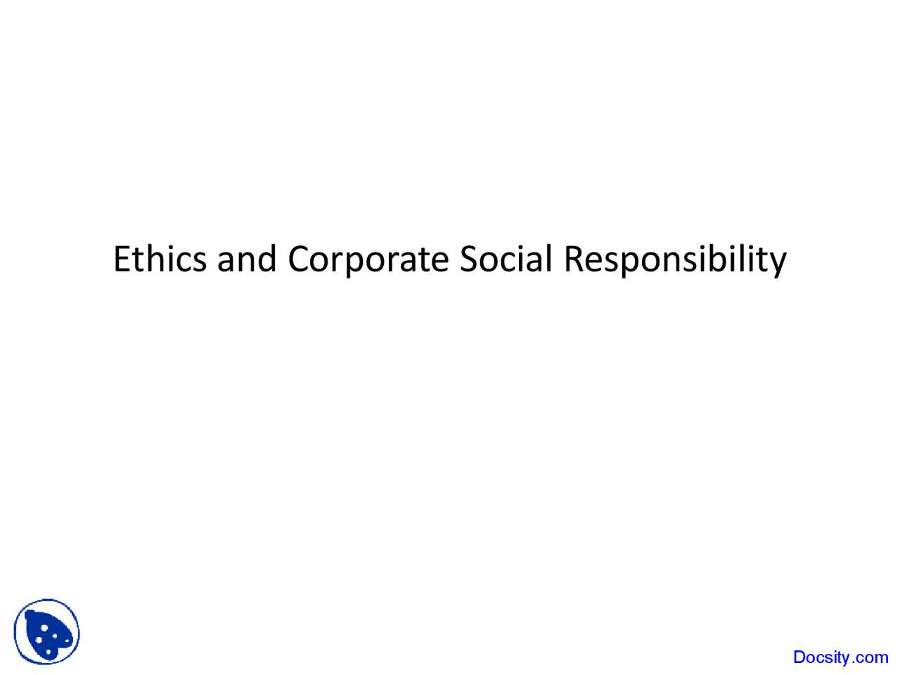 Ethics and Corporate Social Responsibility - Legal and Ethical ...