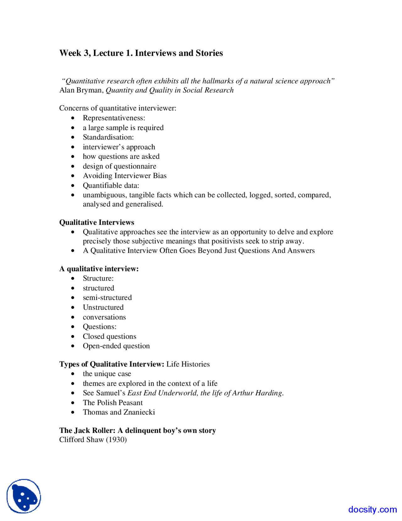 Representativeness Interviews And Stories Social Research Method