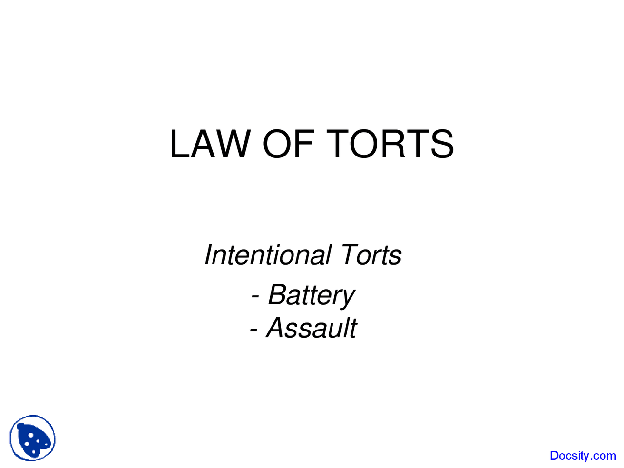 Battery and Assault - Criminal Law - Lecture Slides | Slides Criminal ...