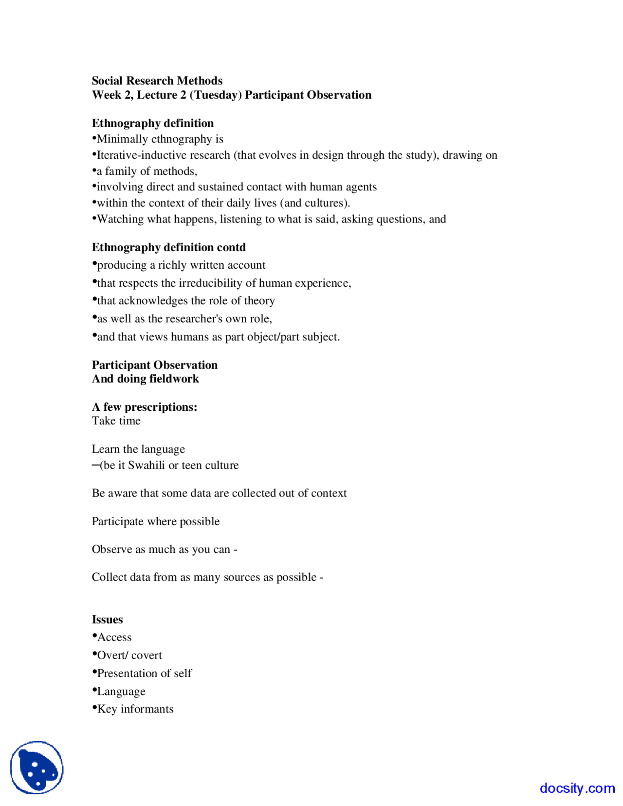 Role Of Theory Participant Observation Social Research Method