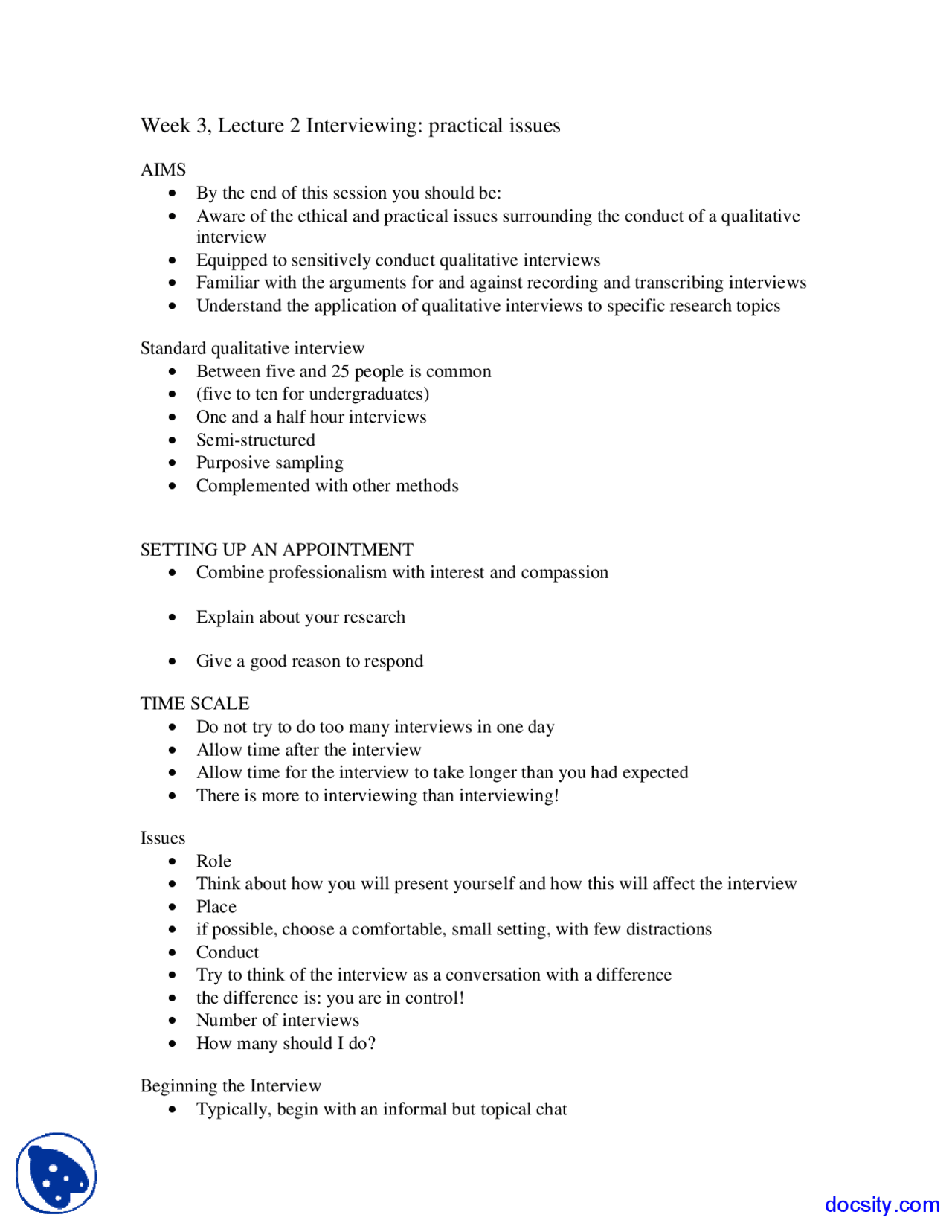 Practical Issues Social Research Method Lecture Notes Docsity