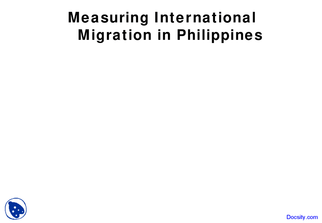 Measuring International Migration in Philippines - Immigration Law ...