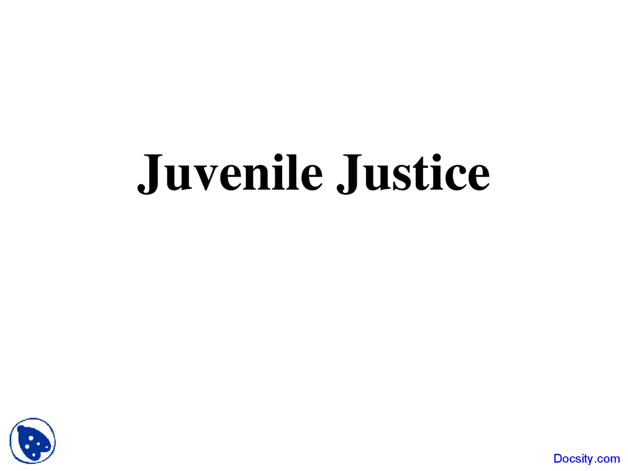 Juvenile Justice Civil Law Lecture Slides Docsity