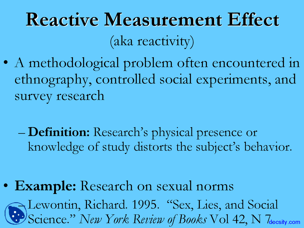 Reactive Measurement Effect Social Research Method Lecture Slides Slides Research