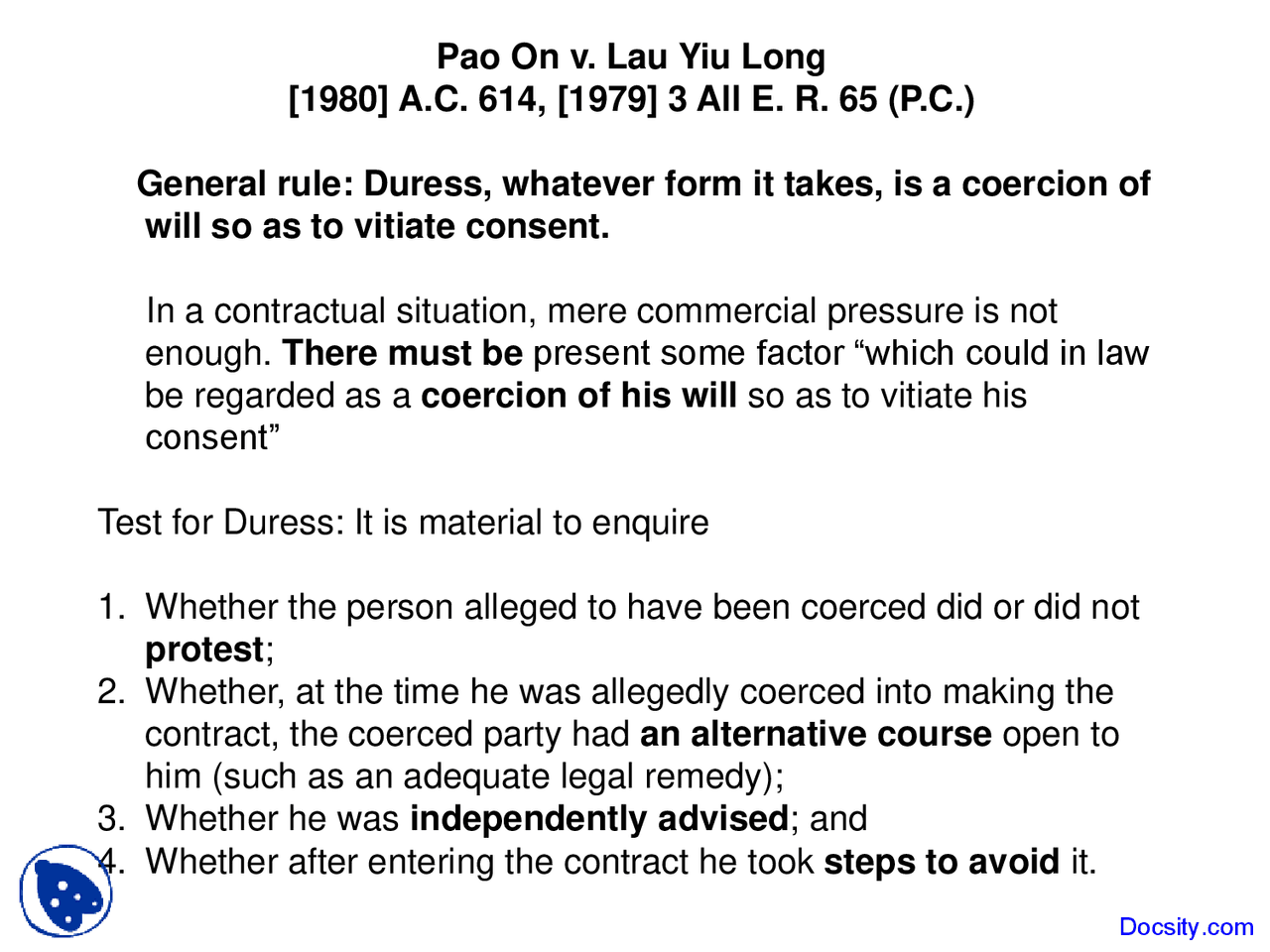 General Rule Law Of Contract Lecture Slides Docsity
