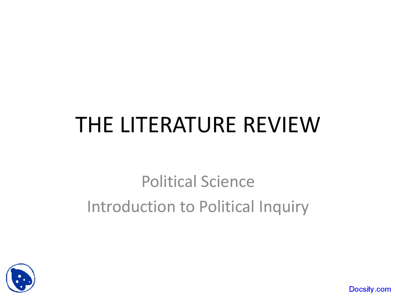 Introduction To Political Inquiry Political Science Lecture Slides