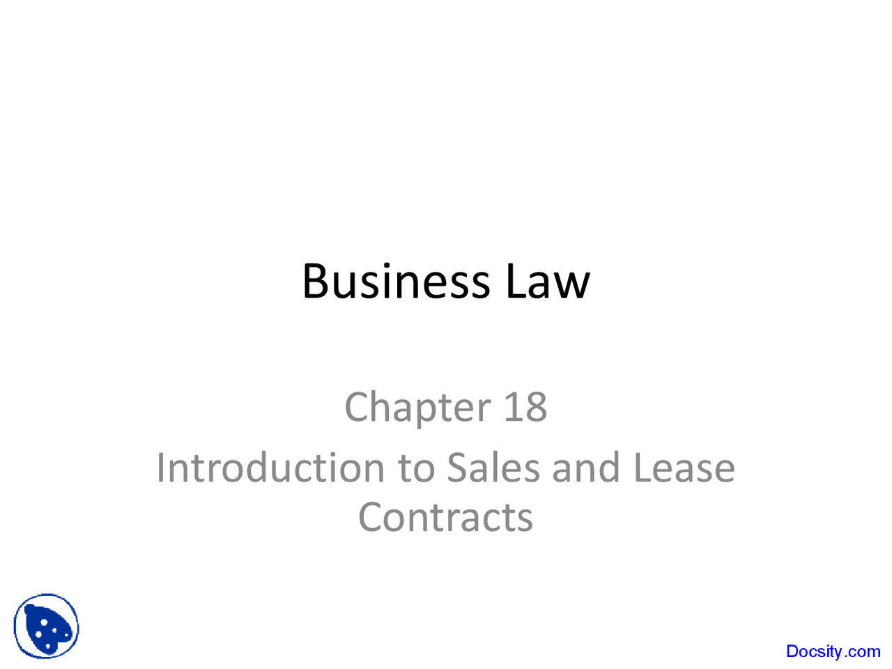Introduction To Sales And Lease Contracts Mercantile Or Business Law