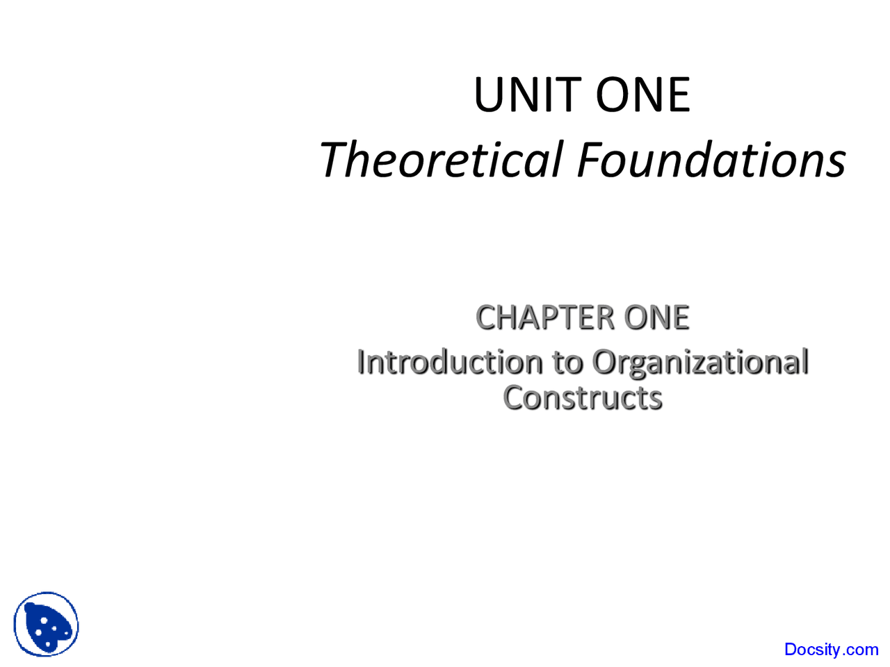 Theoretical Foundations - Business and Industrial Communication - Lecture Slides - Docsity