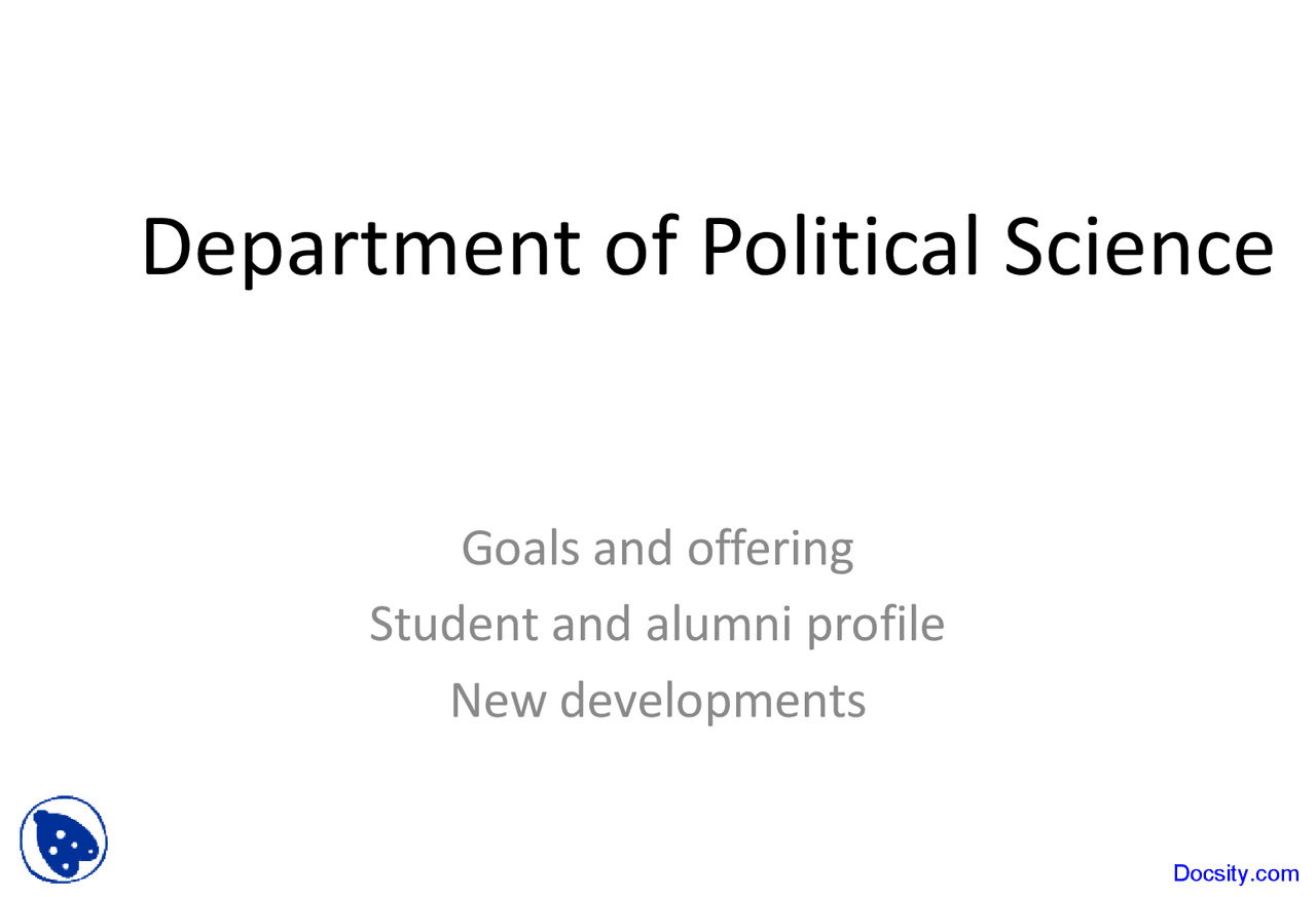 New Developments Political Science Lecture Slides Docsity