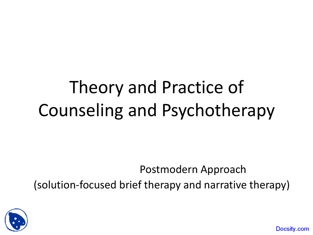 Postmodern Approach - Counseling and Therapy - Lecture Slides | Slide ...