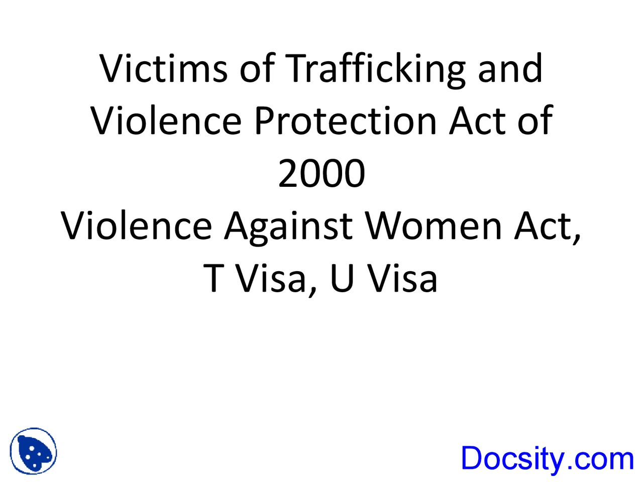 Victims of Trafficking and Violence Protection Act - Immigration Law ...