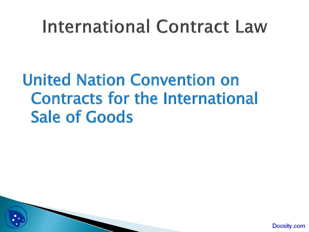 International Contract Law Law Of Contract Lecture Slides Docsity
