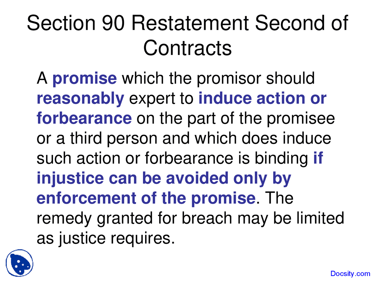 Restatement Second Law Of Contract Lecture Slides Docsity