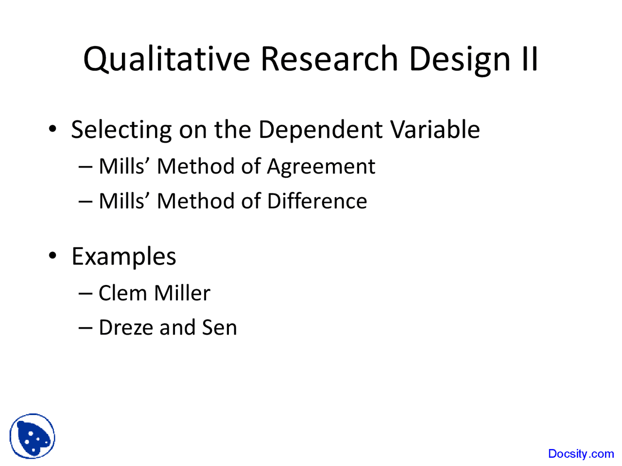 Qualitative Research Design Two - Political Science - Lecture Slides ...