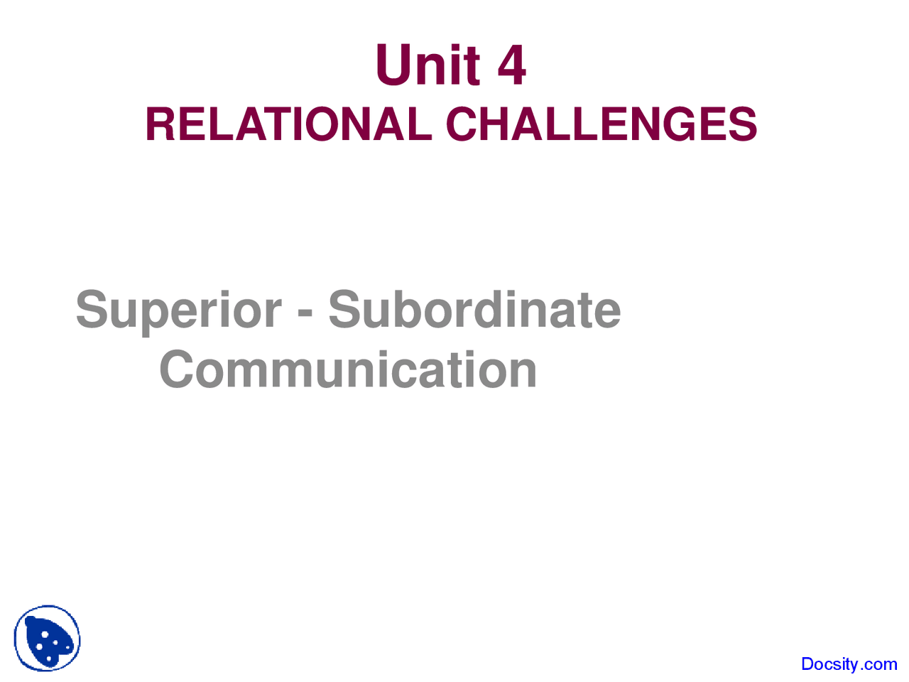 Relational Challenges - Business and Industrial Communication - Lecture Slides | Slides ...