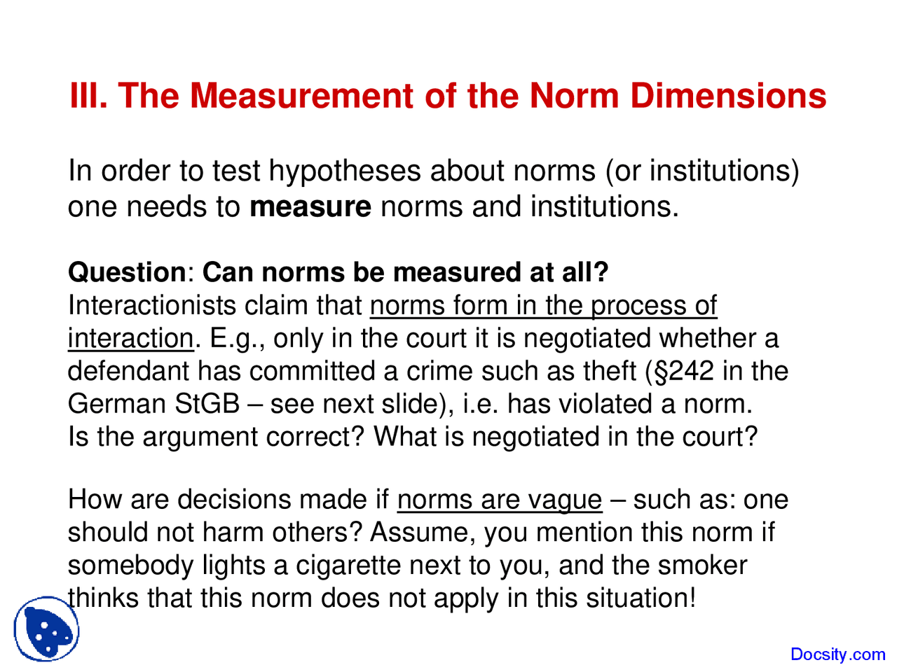 Measurement Of The Norm Dimensions Political Science Lecture Slides