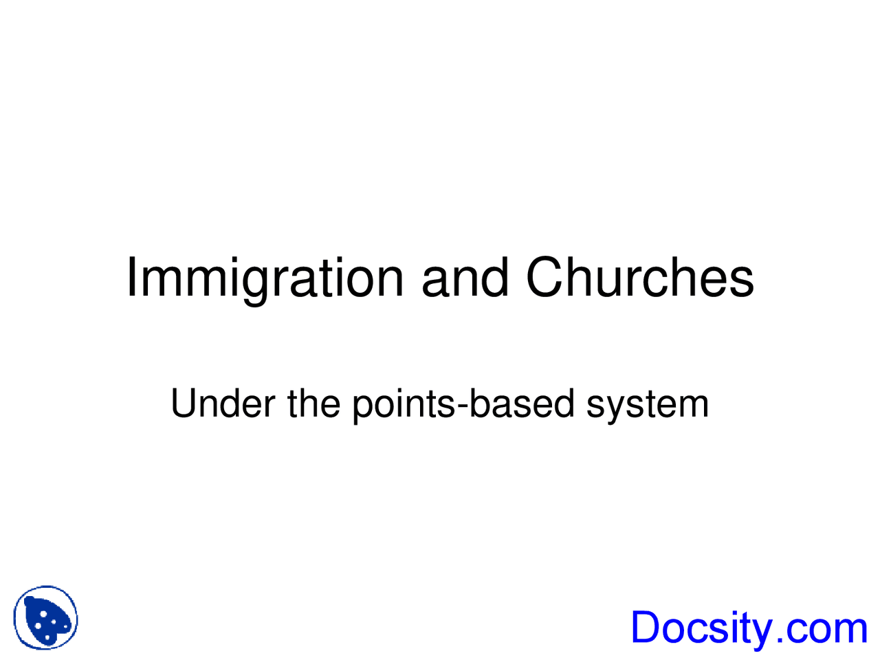 Immigration And Churches Immigration Law Lecture Slides Docsity