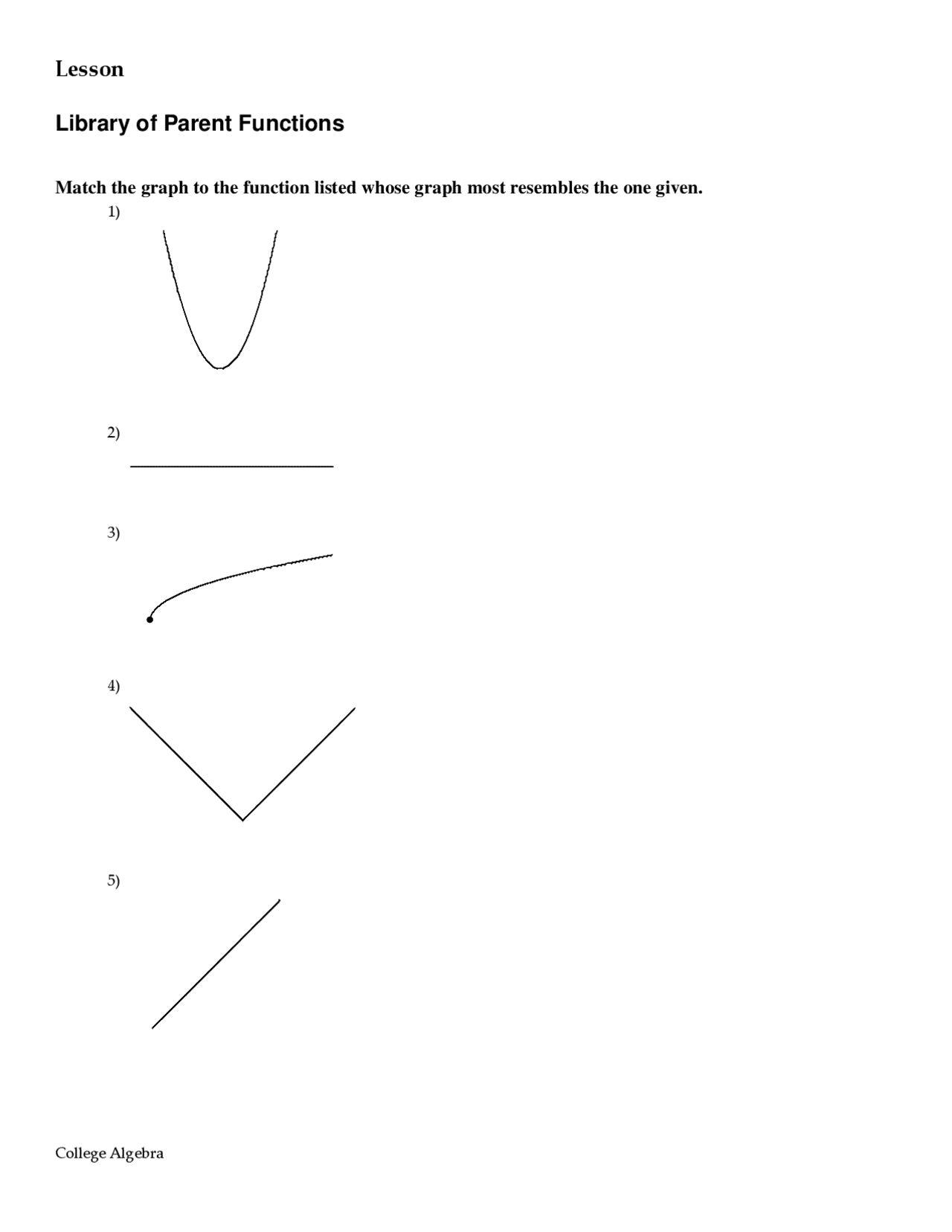 Library of Function - Algebra - Lecture Notes - Docsity