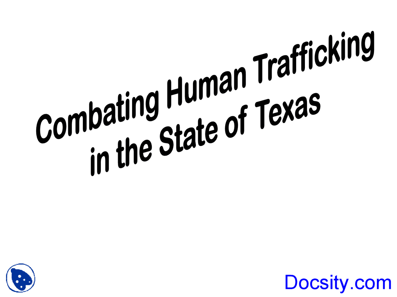 Combating Human Trafficking Immigration Law Lecture Slides Slides