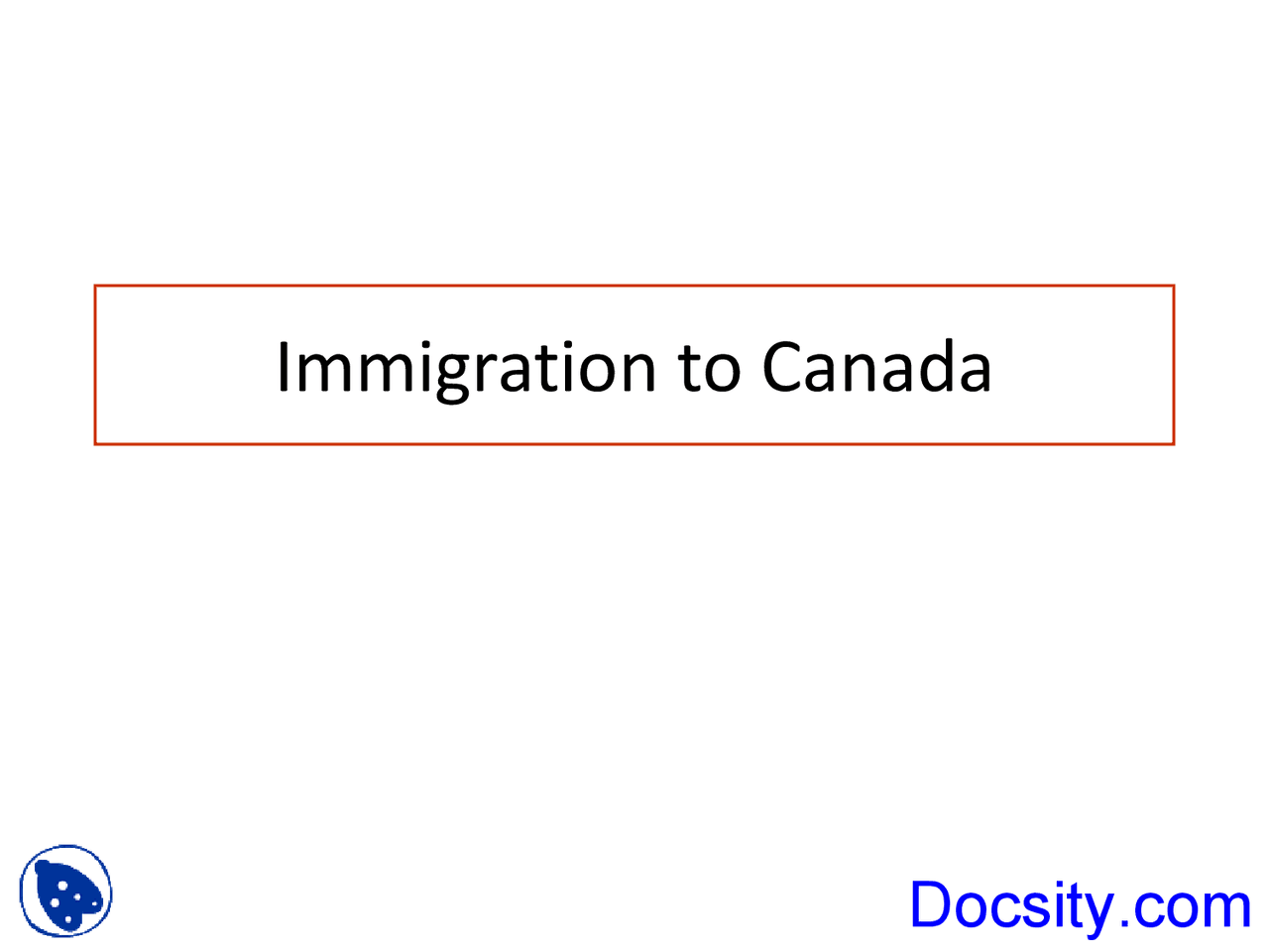 Immigration To Canada Immigration Law Lecture Slides Docsity