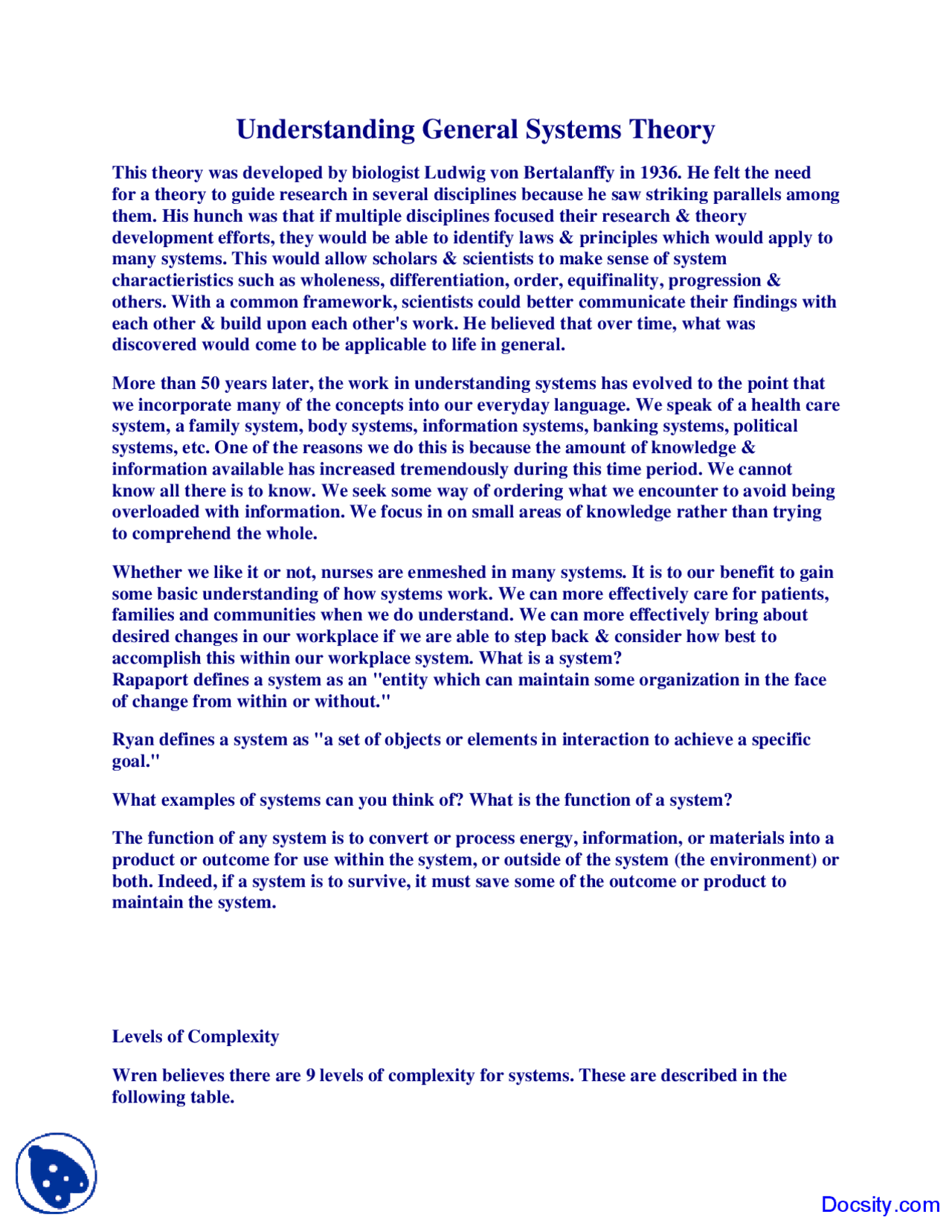 Understanding General Systems Theory - Organizations and Systems ...