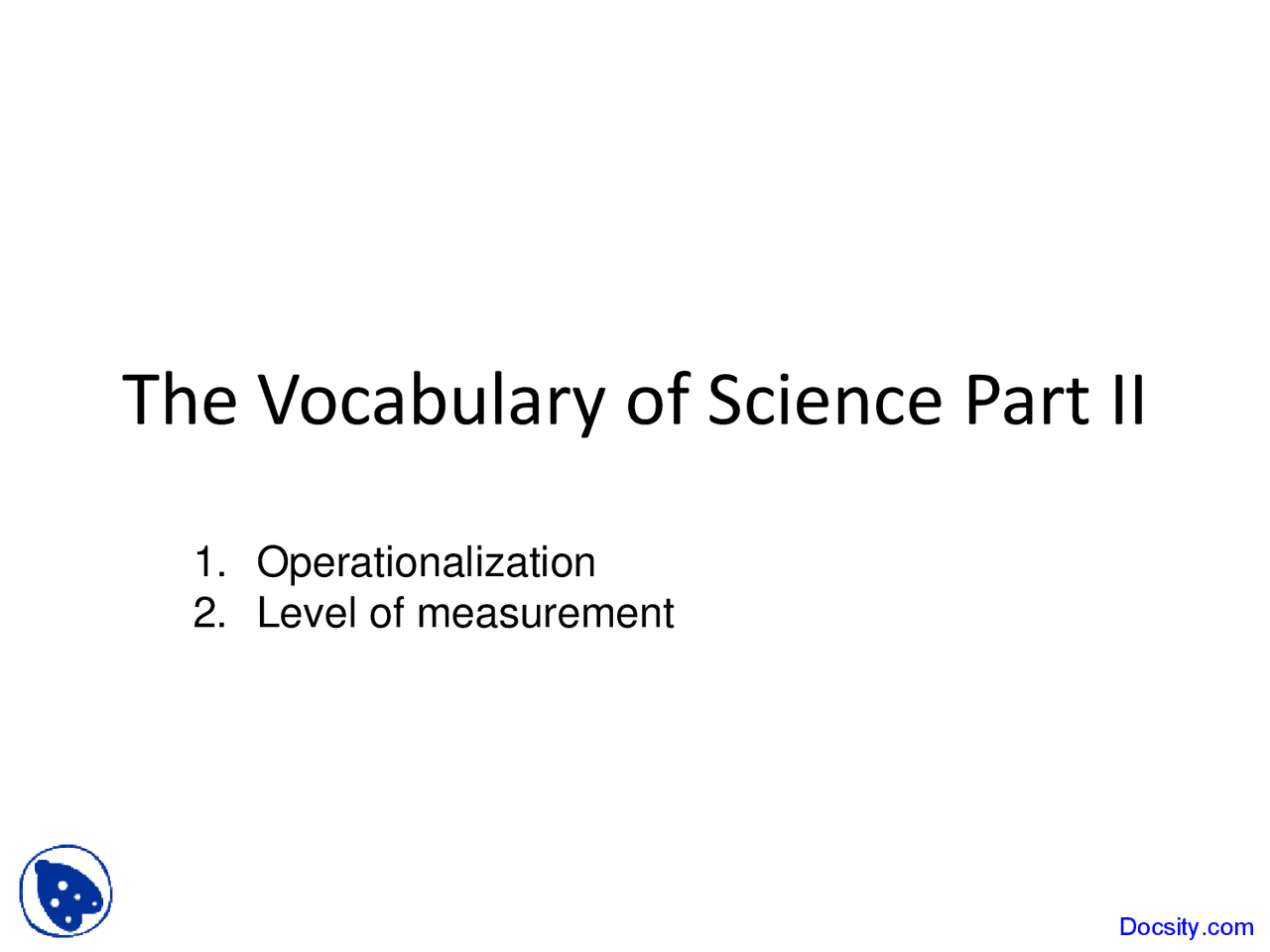 Operationalization Social Research Methods Lecture Slides Docsity