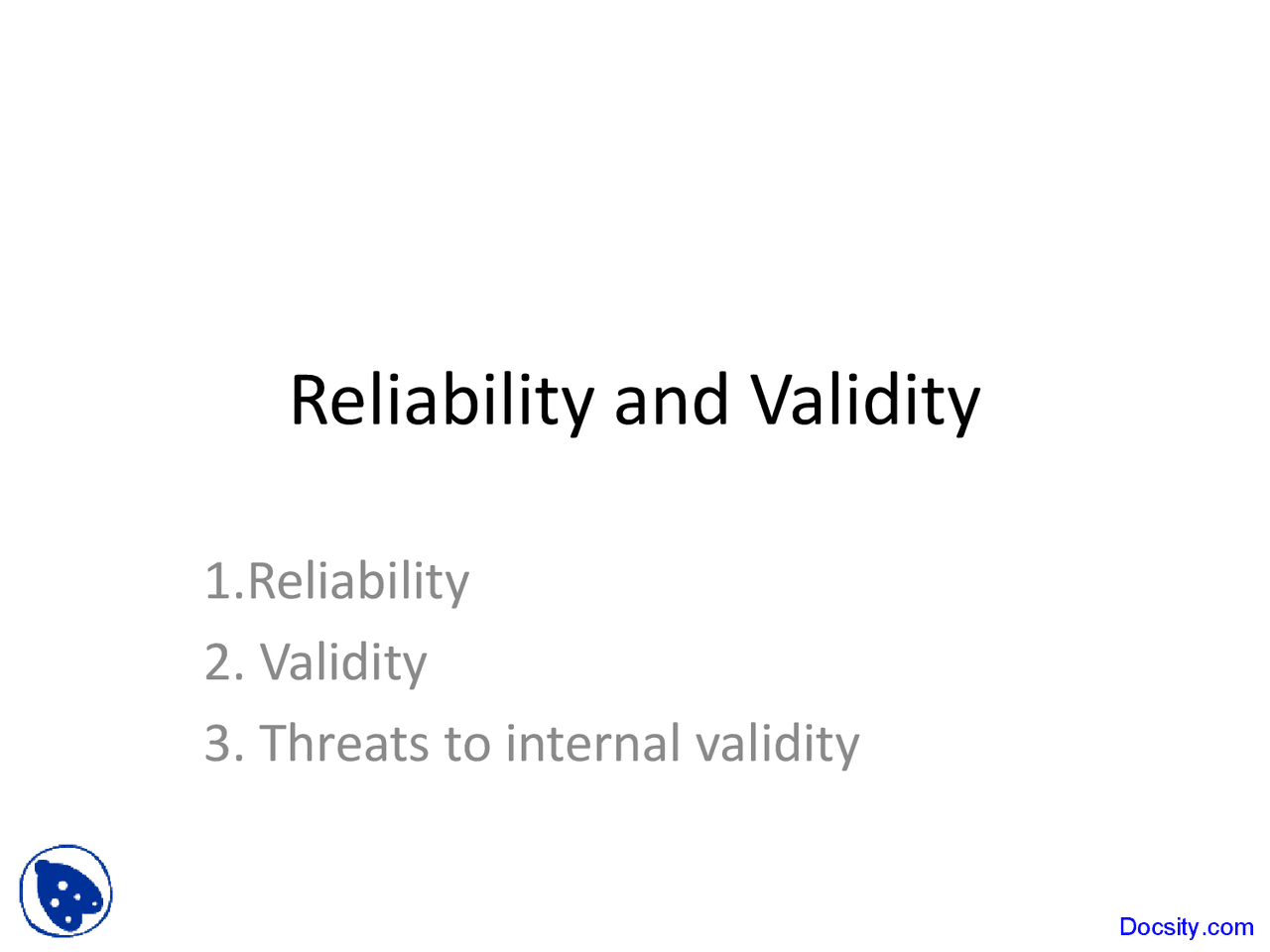 Reliability and Validity - Social Research Methods - Lecture Slides ...