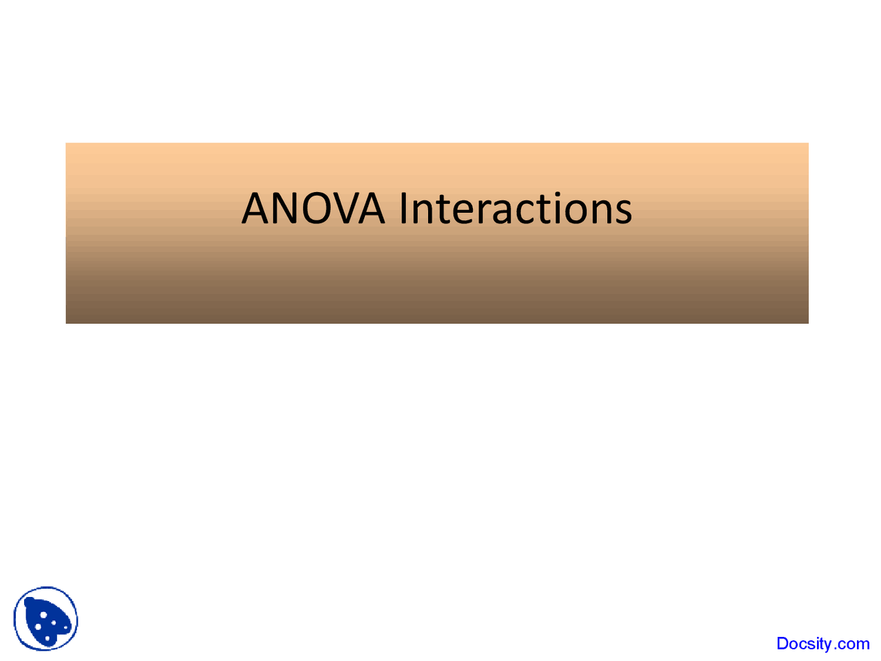 Anova Interactions Practicals Methodology And Statistics Lecture Slides Docsity