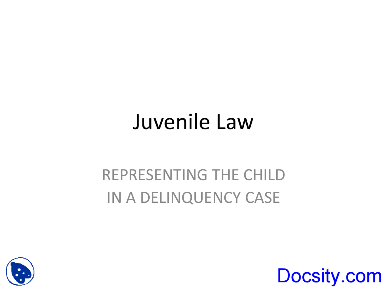 Juvenile Law Law Lecture Slides Docsity