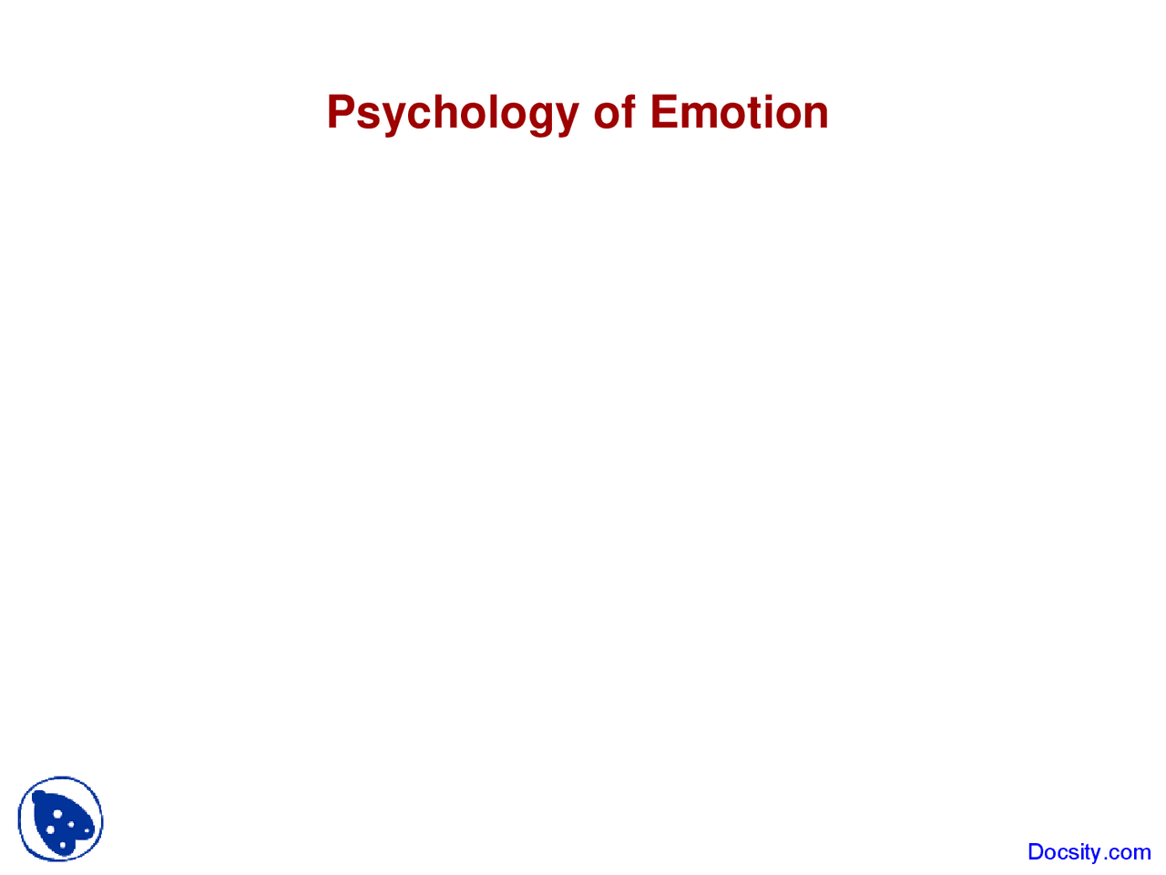Evolution of Emotions - Psychology of Emotion - Lecture Slides ...