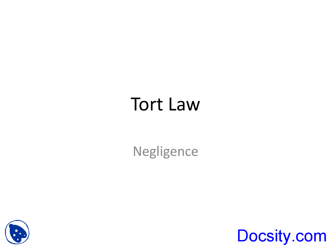 Tort Law Law Lecture Slides Docsity