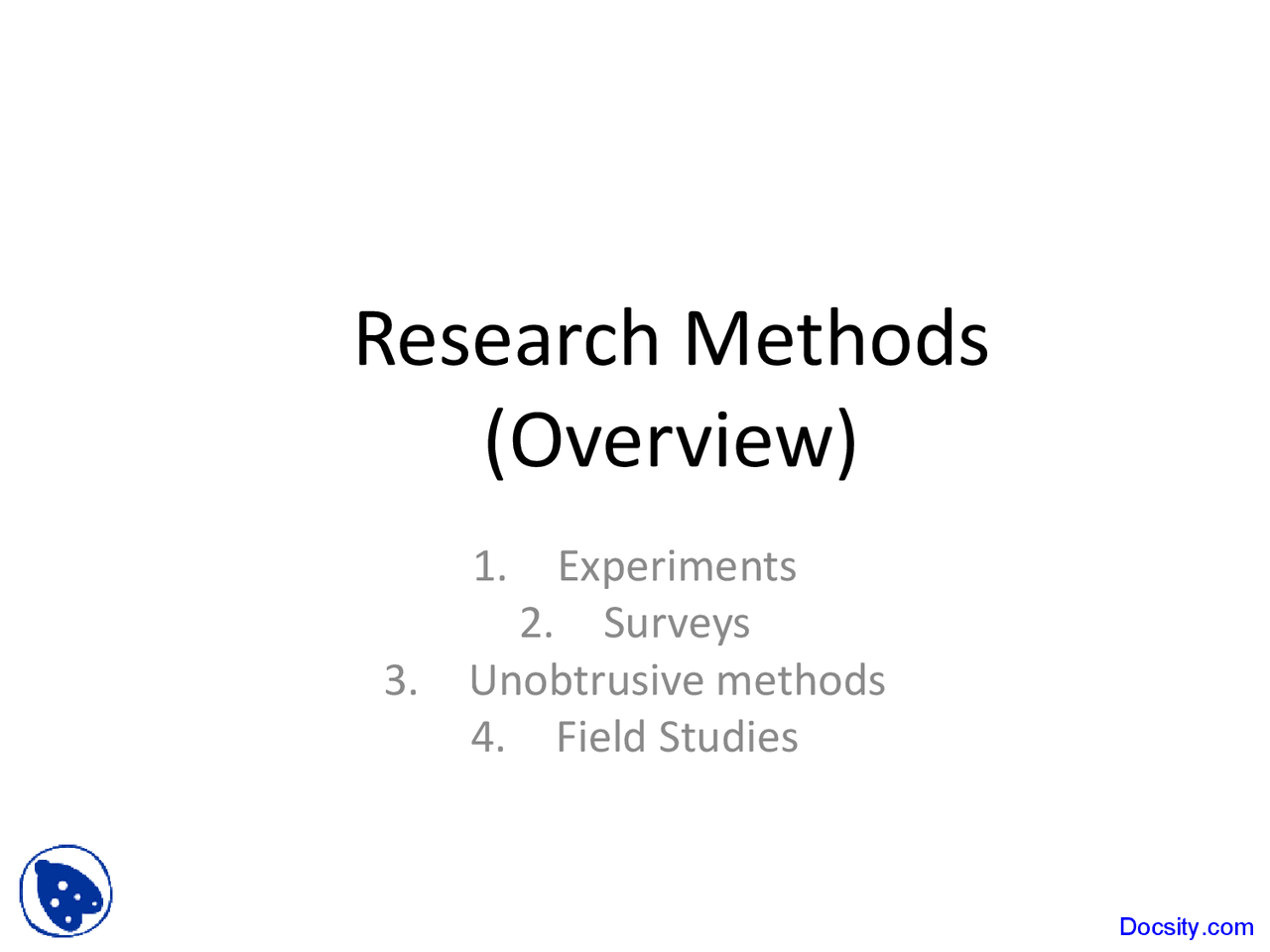 Methods Overview Social Research Methods Lecture Slides Docsity