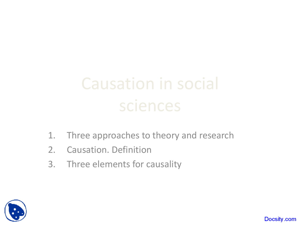 Causation In Social Sciences Social Research Methods Lecture Slides
