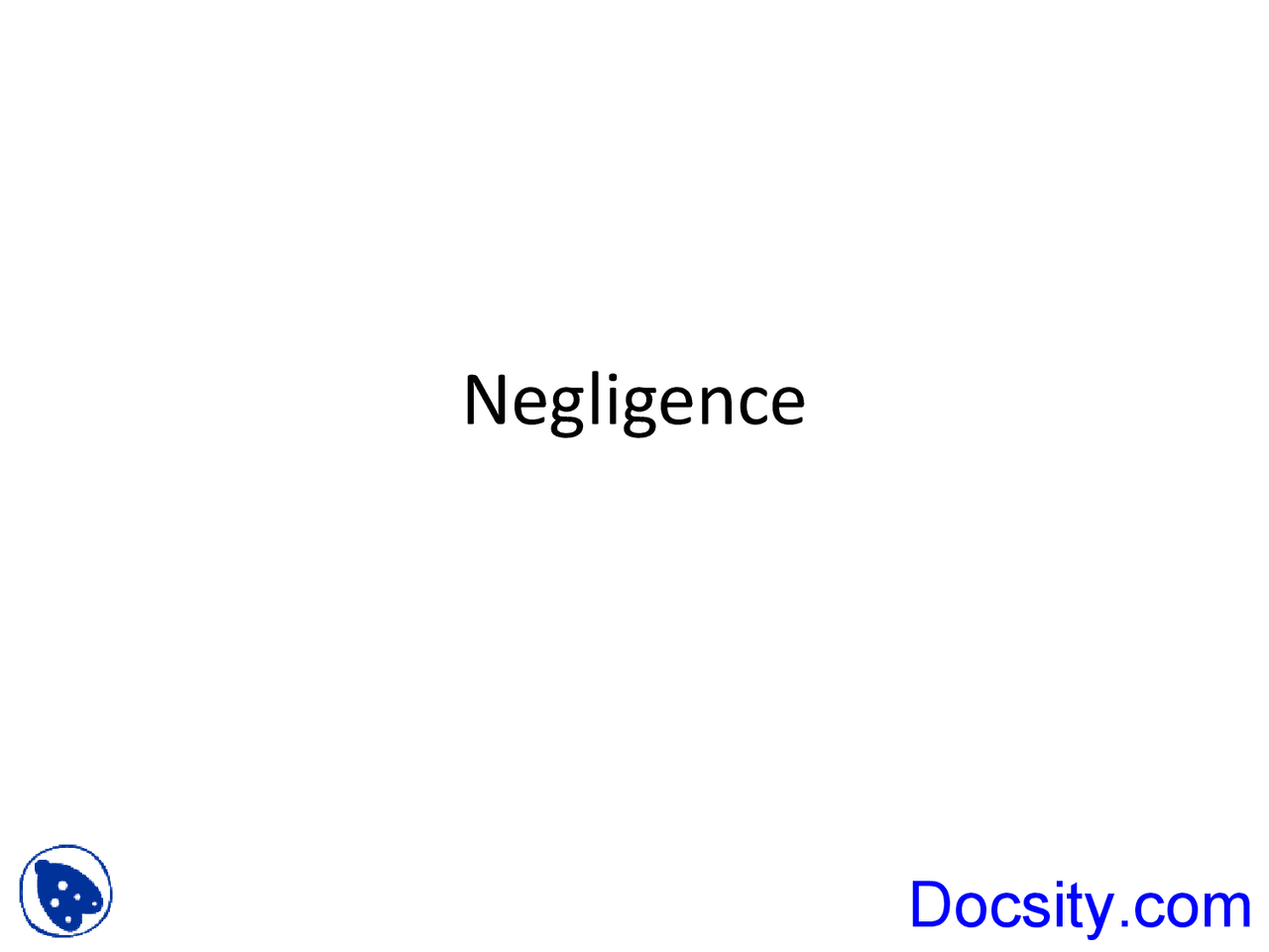 Negligence Law Lecture Slides Docsity