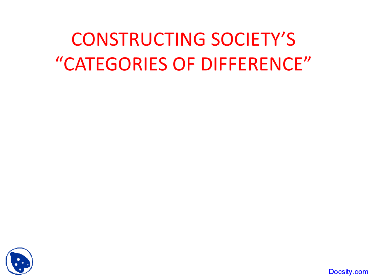 Constructing Societies Social Inequality Lecture Slides Docsity