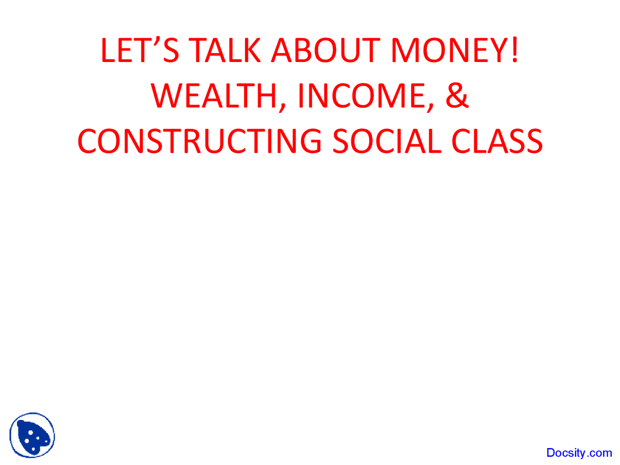 Wealt And Income Social Inequality Lecture Slides Docsity